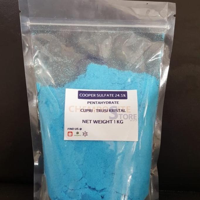 Jual copper sulphate / cooper sulfat / prusi / trusi bubuk 1kg | Shopee ...