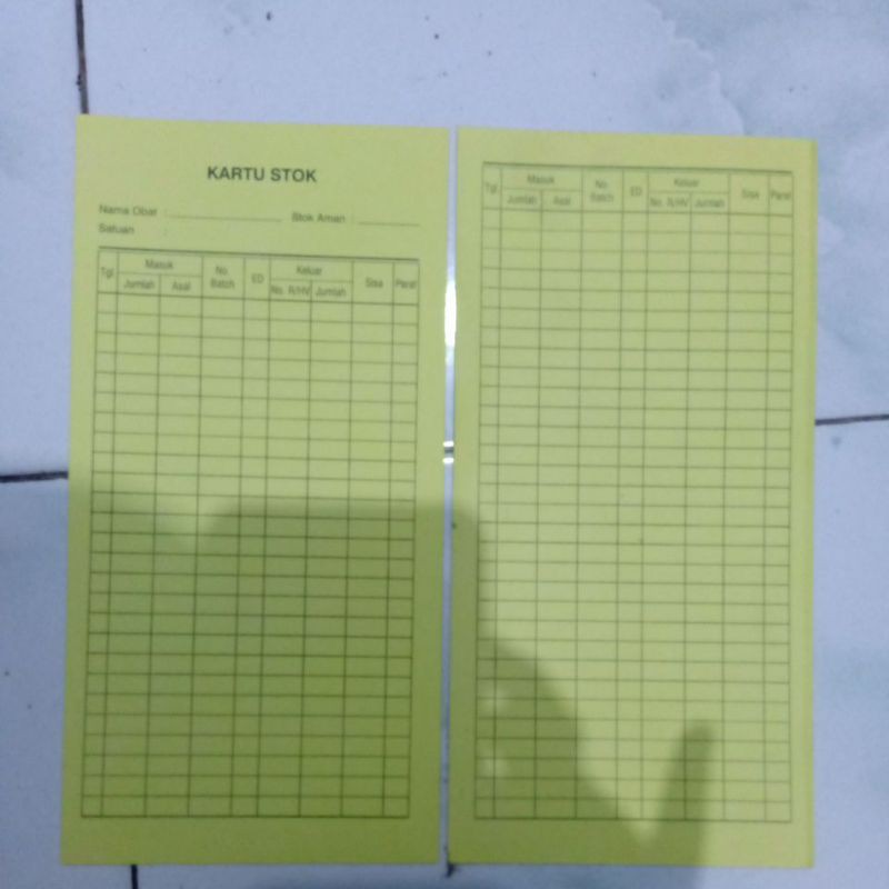 Jual (Tanpa Minimal Order) kartu stok apotek | Shopee Indonesia