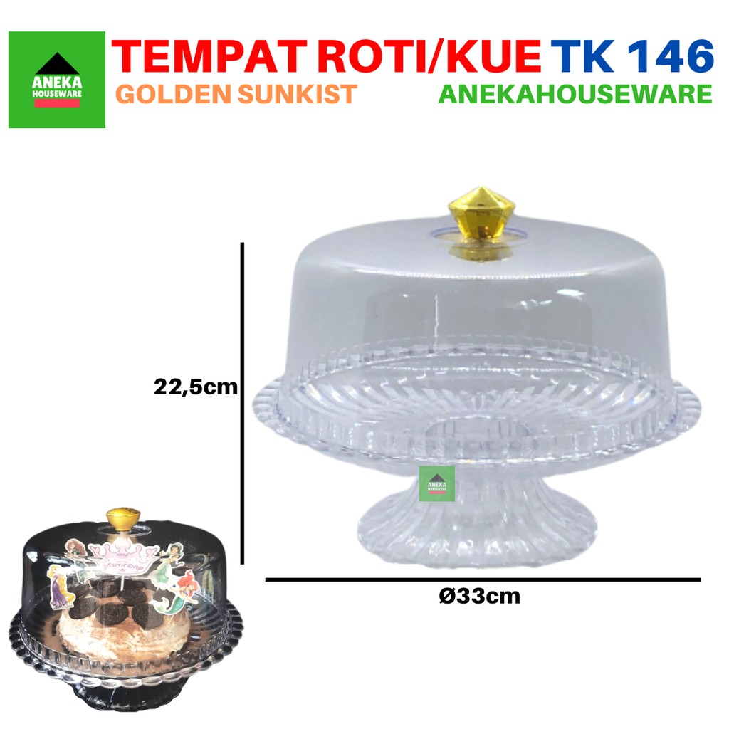 Jual Tempat Kue Roti Cake Tray Bening TK 146 TKK 1205 Golden Sunkist ...