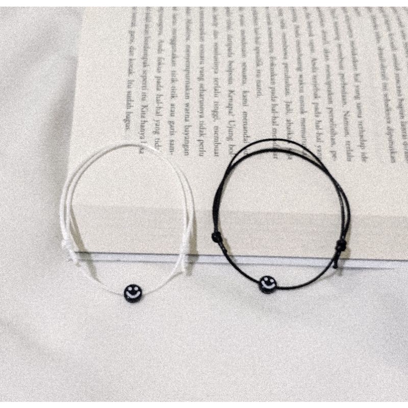 Jual (2PCS) Gelang Couple SMILE | waterproof | Adjustable | Gelang tali ...