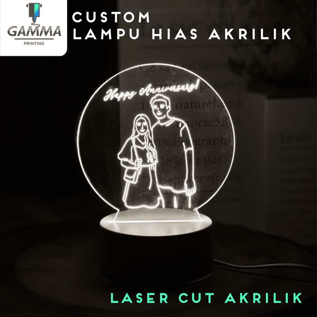 Jual Custom Acrylic Lamp / Lampu Tidur Akrilik LED Kustom Gambar / Gift ...