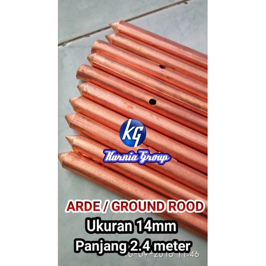 Jual BESI ARDE 14mm PANJANG 2.4M GROUNDING /GROUND ROOD LISTRIK ANTI ...