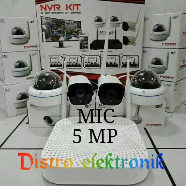 Jual NVR KIT WIRELESS 4CH 5MP AUDIO TURBO HD INDOOR OUTDOOR ADA MIC ...