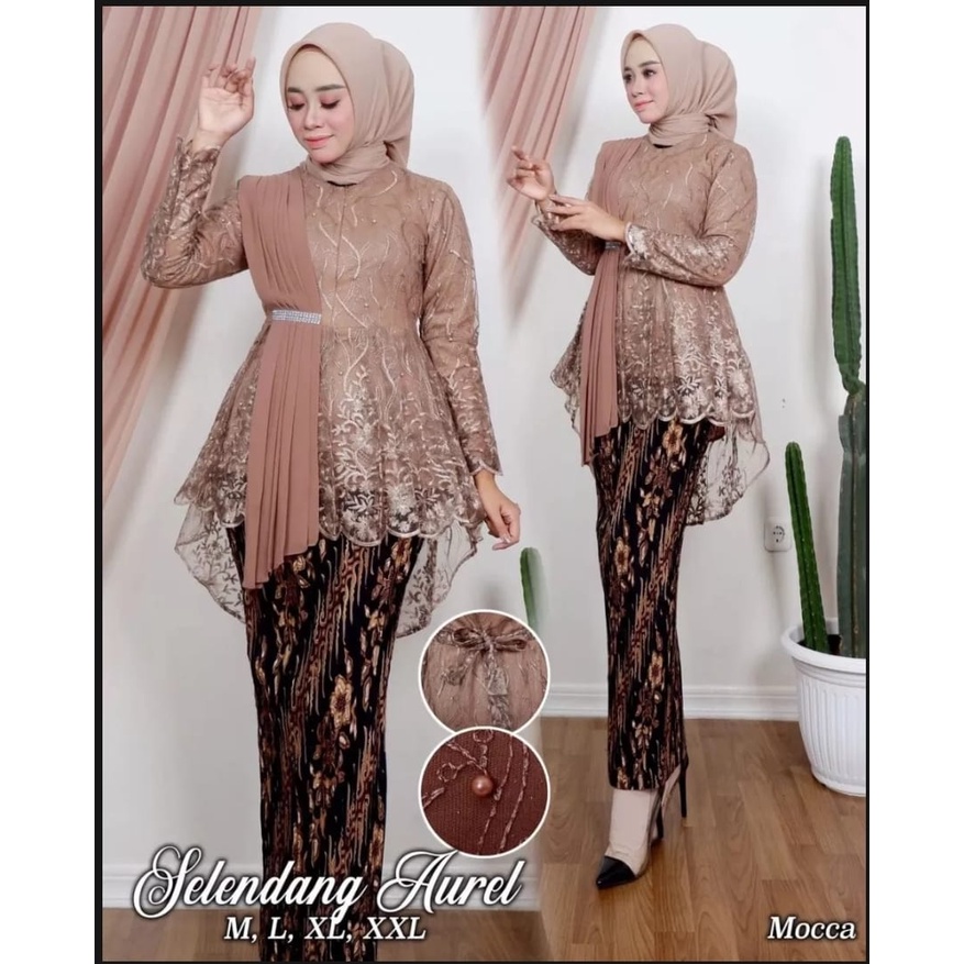 Jual Setelan Kebaya Aurora Selendang Aurel//Kebaya Blouse Selendang ...