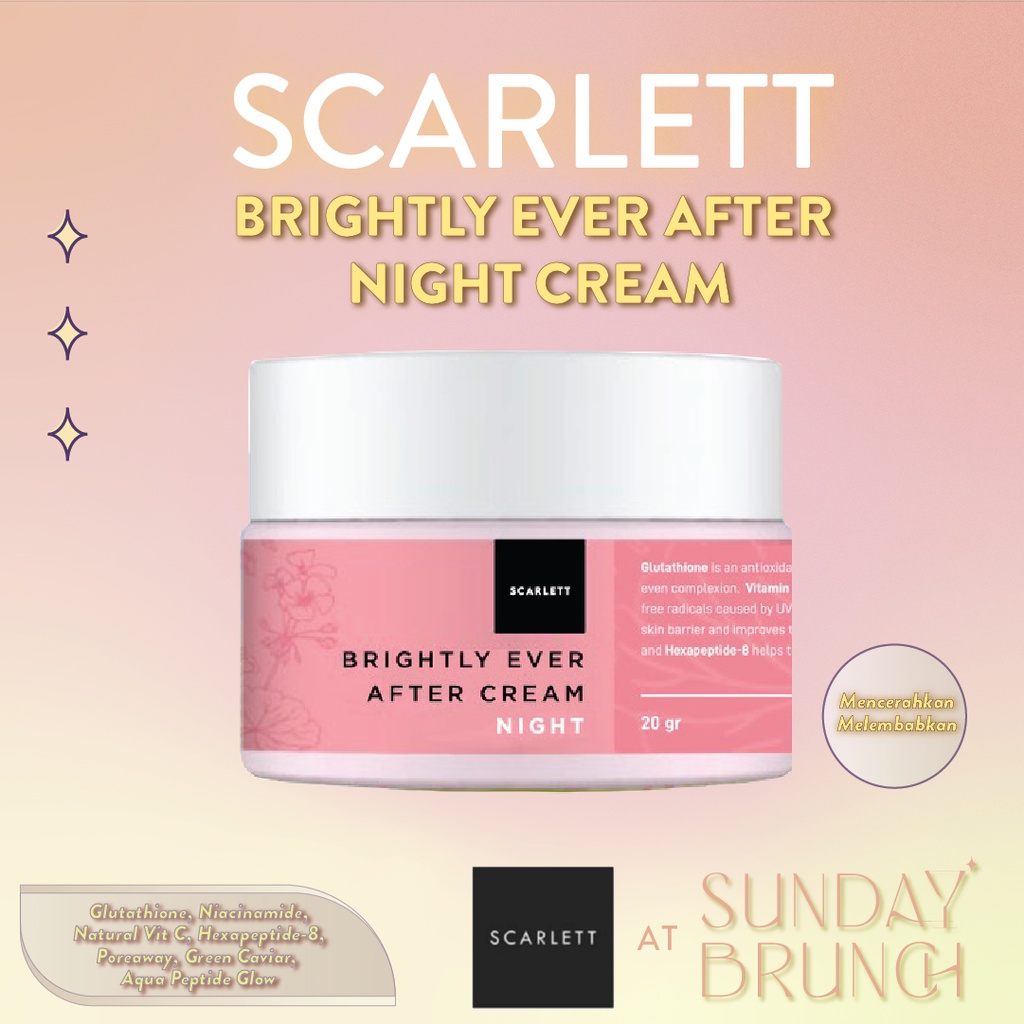 Jual Scarlett Whitening Brightly Ever After Night Cream | Shopee Indonesia