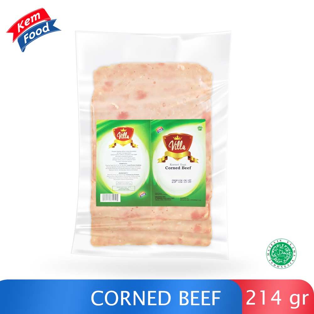 Jual Villa Beef Corned - Kornet Daging Sapi Slice - 214gr | Shopee ...