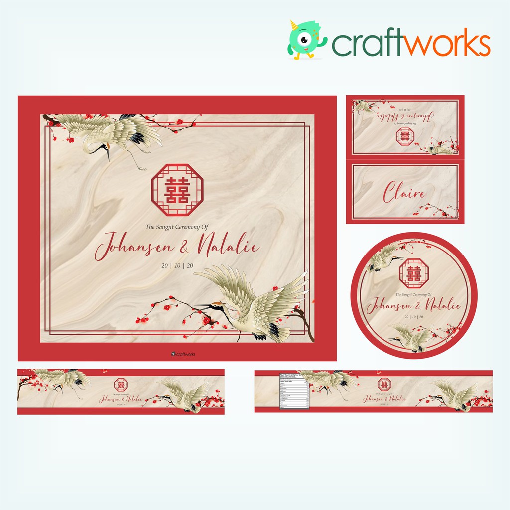 Jual DEKORASI SANGJIT CUSTOM PLACEMAT / COASTER / TABLE NAME TAG SET ...