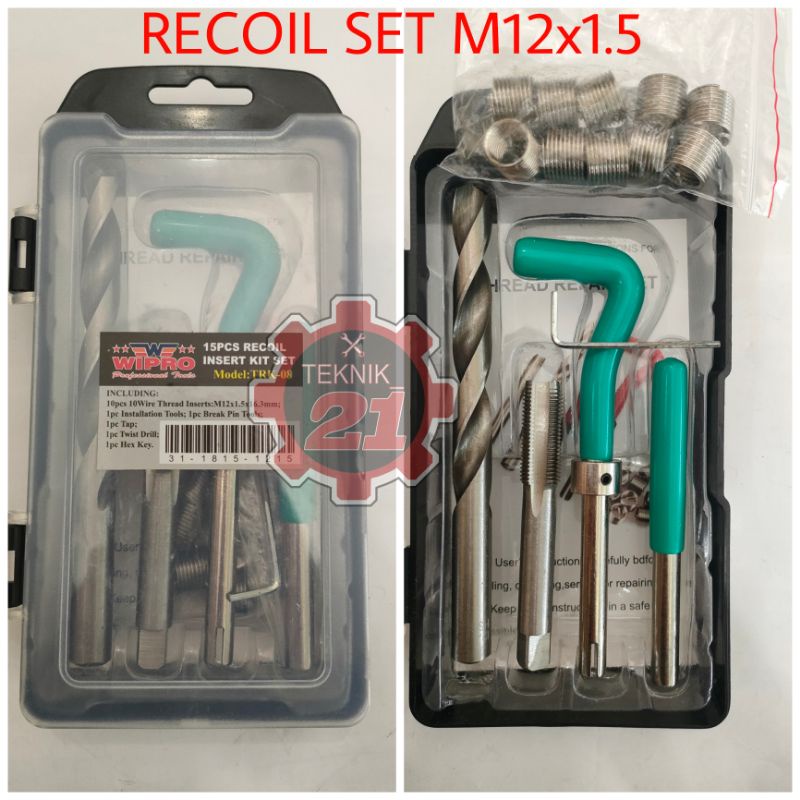 Jual RECOIL M12*1.5 MATA RECOIL M12 WIPRO HELICOIL M12x1.5 | Shopee ...