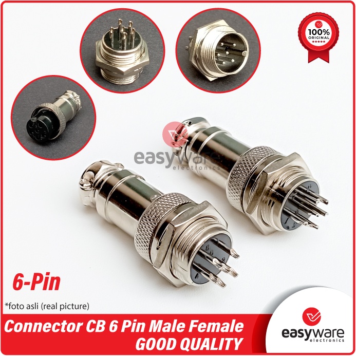 Jual Set Jack Connector CB 6 Pin 6P 6Pin Set Socket CB 6 Pin Male Female | Shopee Indonesia