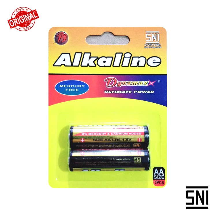Jual Baterai Alkaline A2 AA Dynamax Alkaline Original Battery Isi 2pcs ...