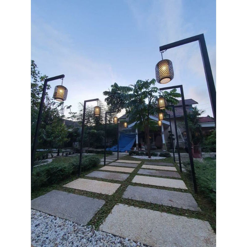 Jual lampu hias gantung/lampu cafe/ kap lampu bambu | Shopee Indonesia