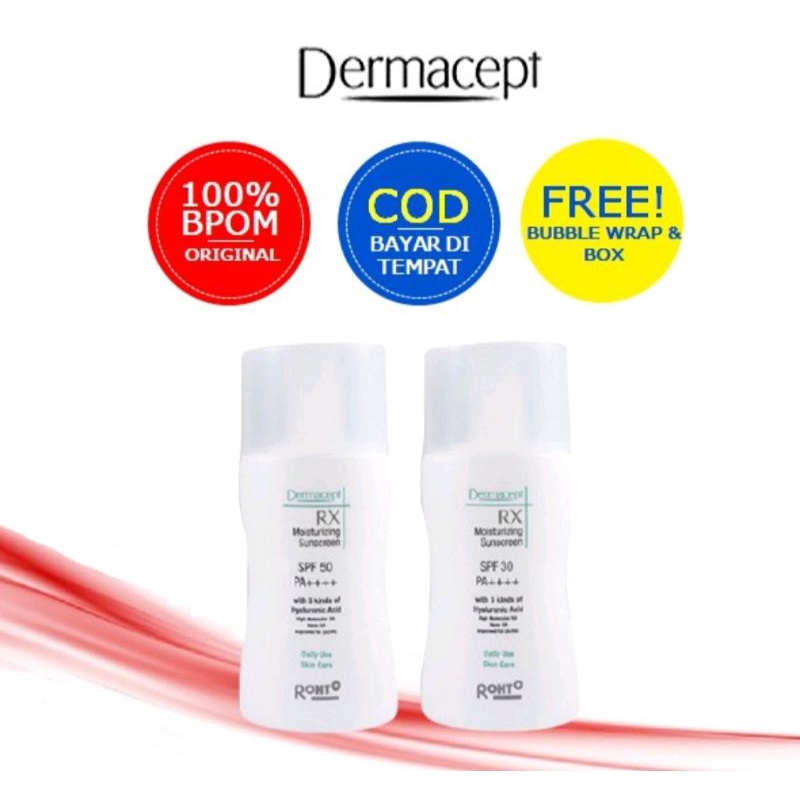 Jual dermacept moisturizing sunscreen spf 50 PA++++ 50 gr / spf 30 PA ...