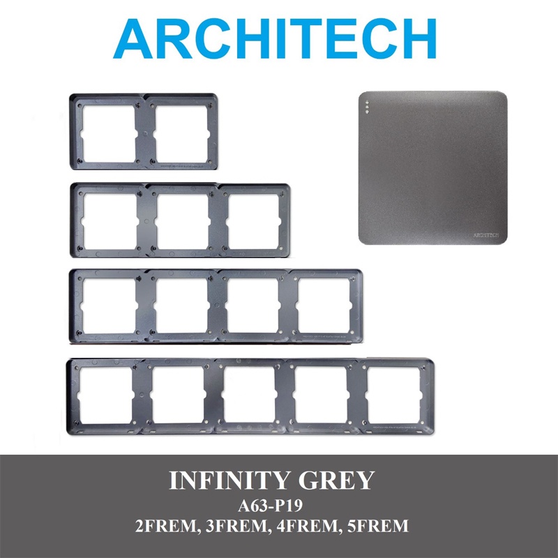 Jual Architech Infinity A63-P19 Grey FRAME / BINGKAI Stop Kontak / SAKLAR | Shopee Indonesia