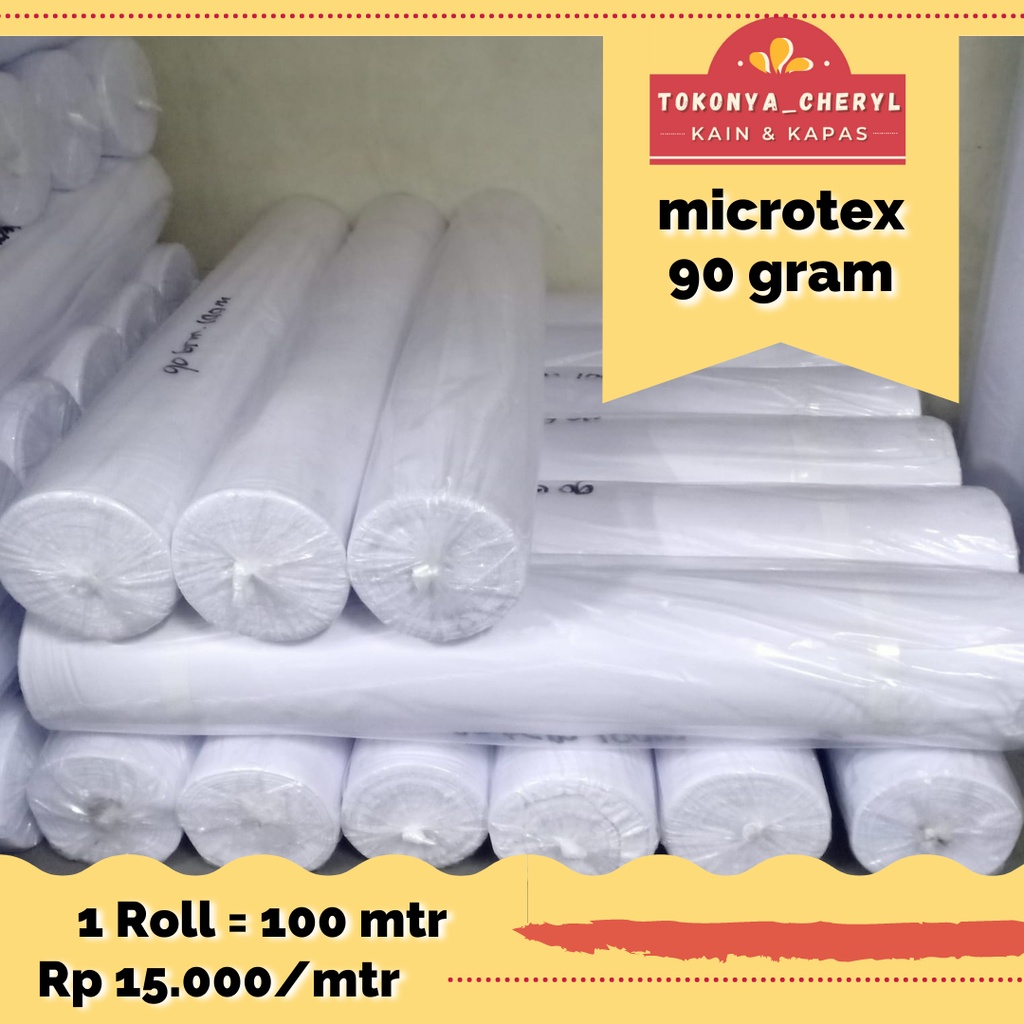 Jual Kain Seprei Katun Disperse / Microtex Putih 90 gram Tebal - Lebar ...