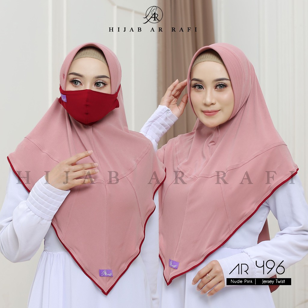 Jual Hijab Ar Rafi Terbaru 2021 Kode Ar 496 Original Free Masker / Jilbab Instan Jersey Premium ...