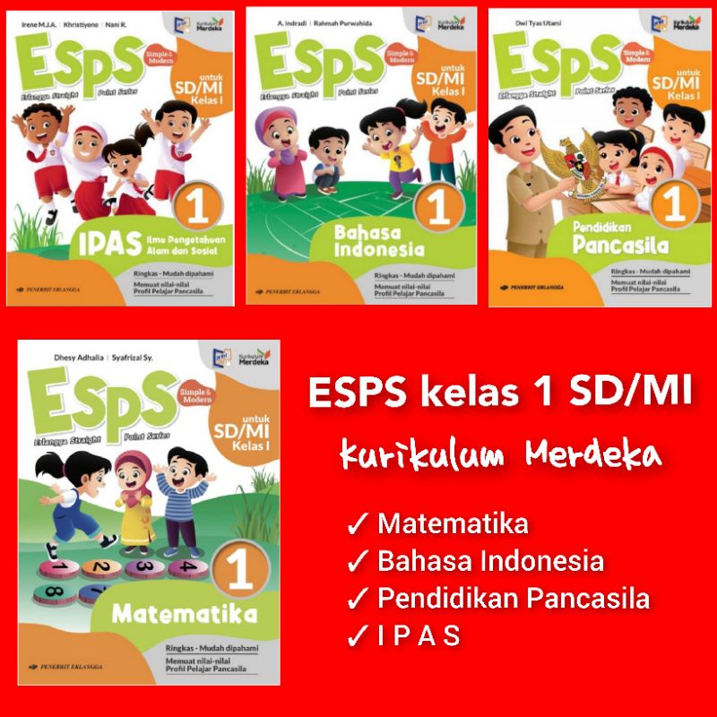 Jual Buku ESPS SD/MI kelas 1 (Matematika, IPAS, Bhs Indonesia, Pendidikan Pancasila) Kurikulum ...