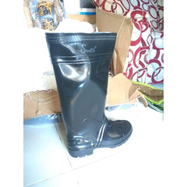 Jual Sepatu boot steffi panjang tinggi boots karet | Shopee Indonesia