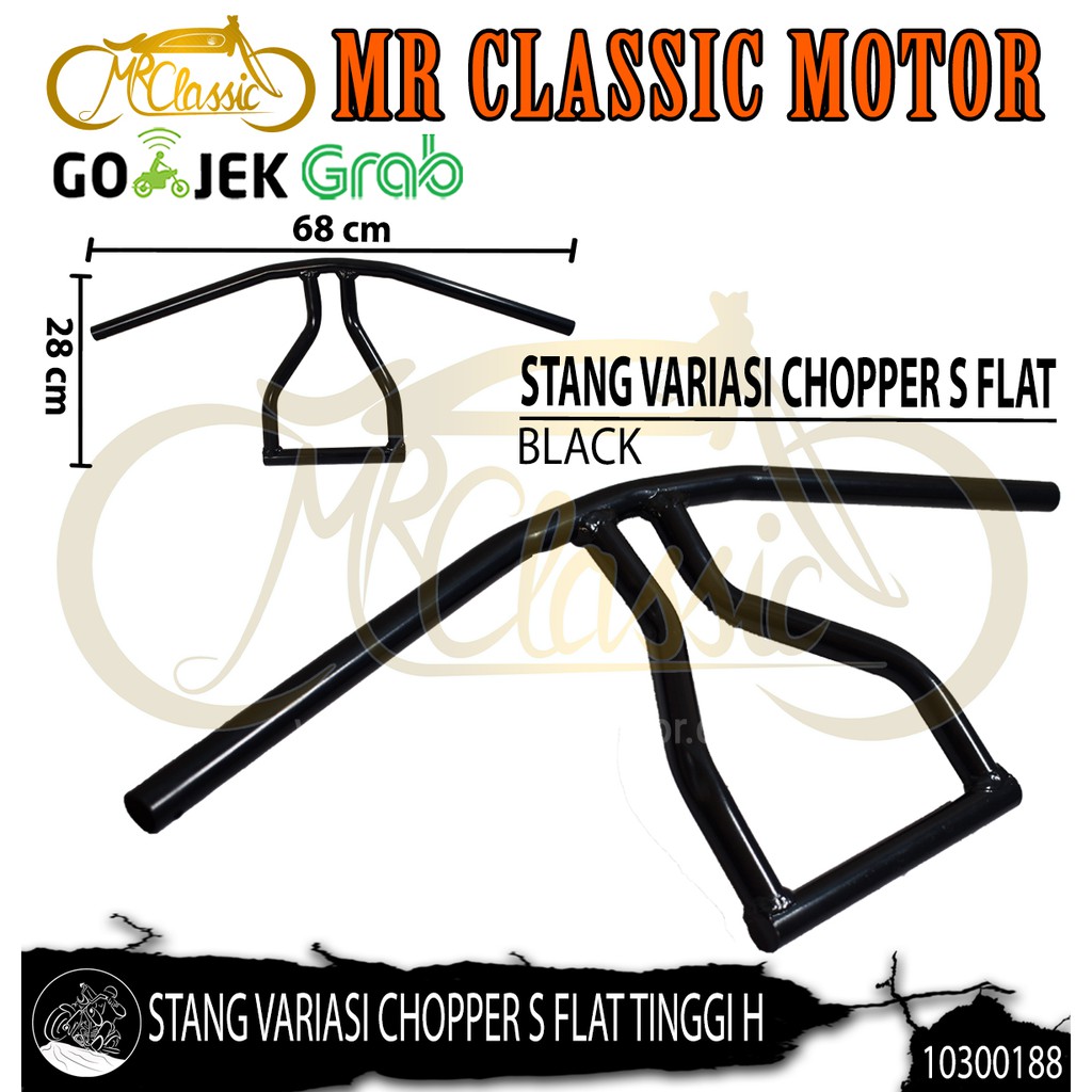 Jual Stang Motor Variasi Custom Chopper S Flat Tinggi Hitam | Shopee ...