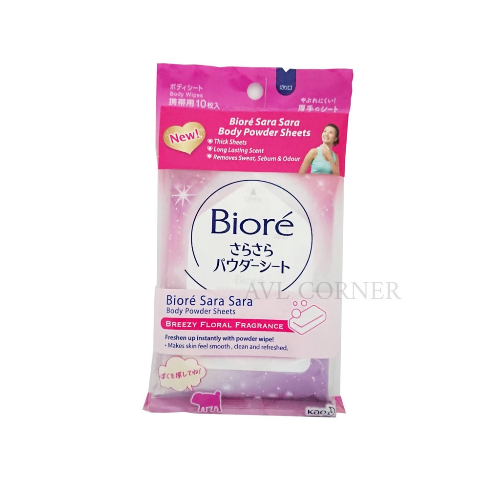 Jual Biore Sara Sara Body Powder 10s Sheets, Tissue basah, Tisiu basah ...