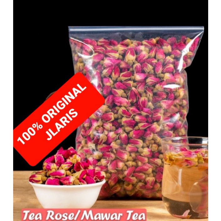 Jual 100gram teh bunga mawar red rose buds flower tea | Shopee Indonesia