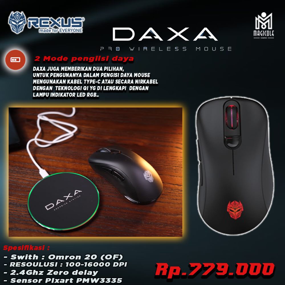 Jual Rexus Pro Mouse Wireless Gaming Daxa | Shopee Indonesia