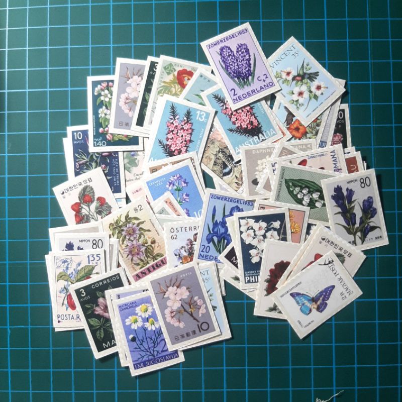 Jual Sticker deco vintage aesthetic stamp perangko RANDOM | Shopee ...