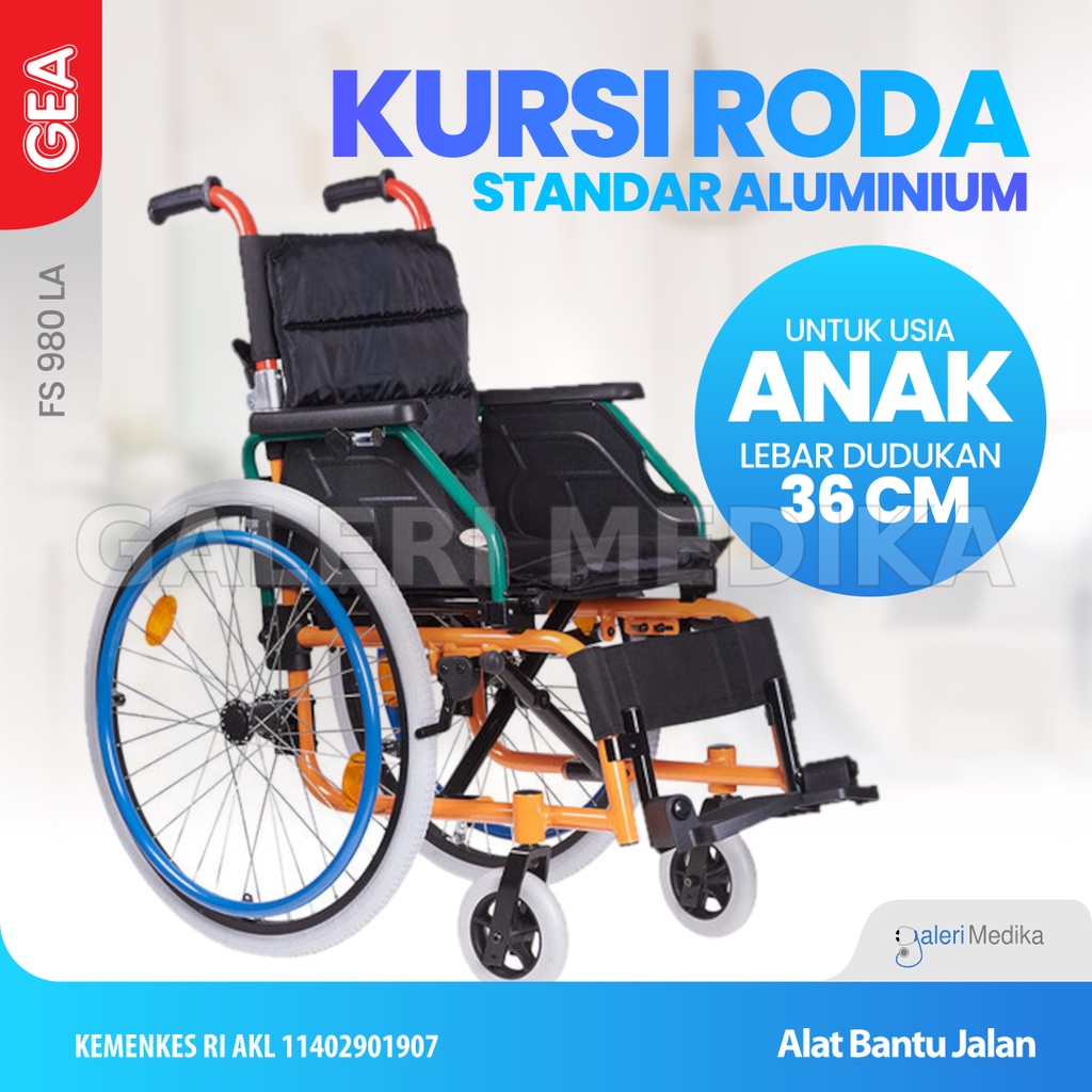Jual Kursi Roda Aluminium Anak GEA FS980 LA-35 / FS 980 LA-35 / FS-980 ...