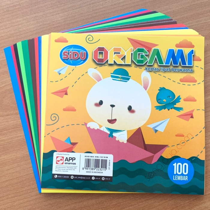 Jual Origami Besar/Sidu Origami Besar/Kertas Lipat Berwarna 16x16 cm ...