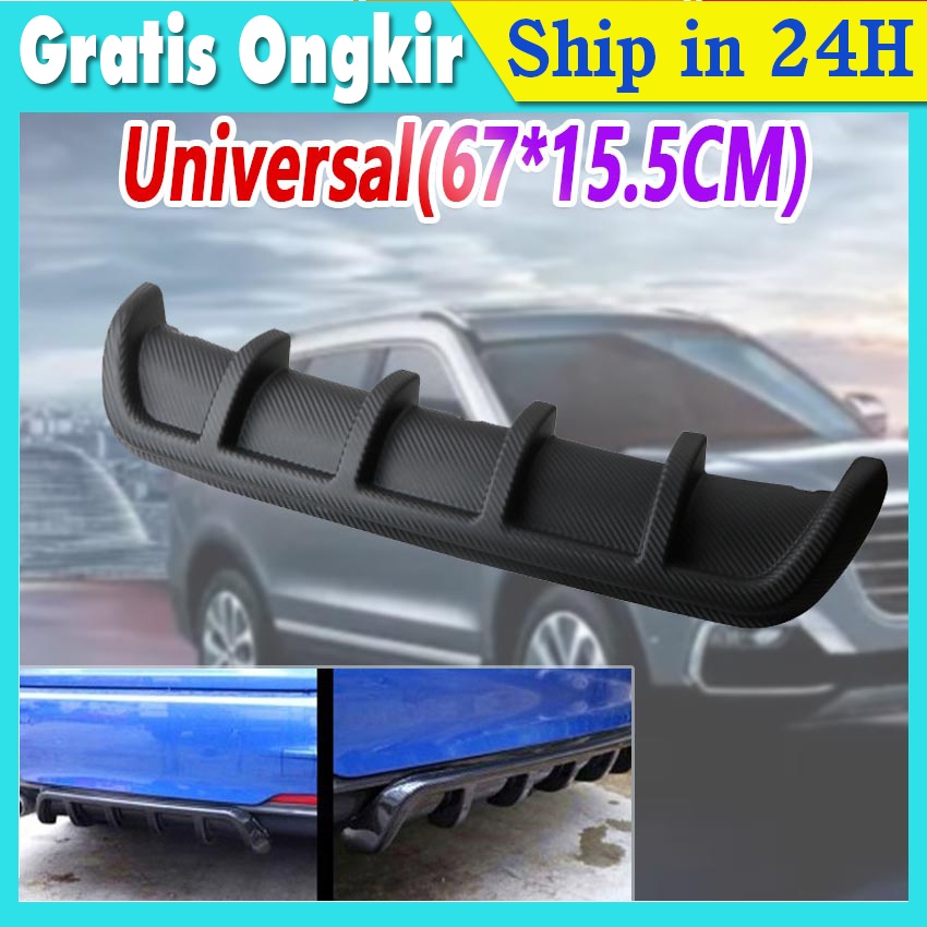 Jual Universal Carbon Rear Bumper Belakang Diffuser Winglet Bumper ...