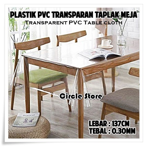 Jual Plastik Mika PVC Transparan Taplak Meja / PVC Table Cloth 137cm 0.30mm | Shopee Indonesia