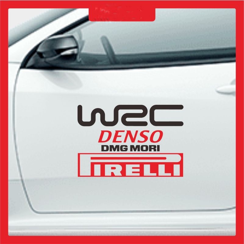 Jual cutting sticker mobil universal body pintu mobil WRC DENSO FIRELLI ...