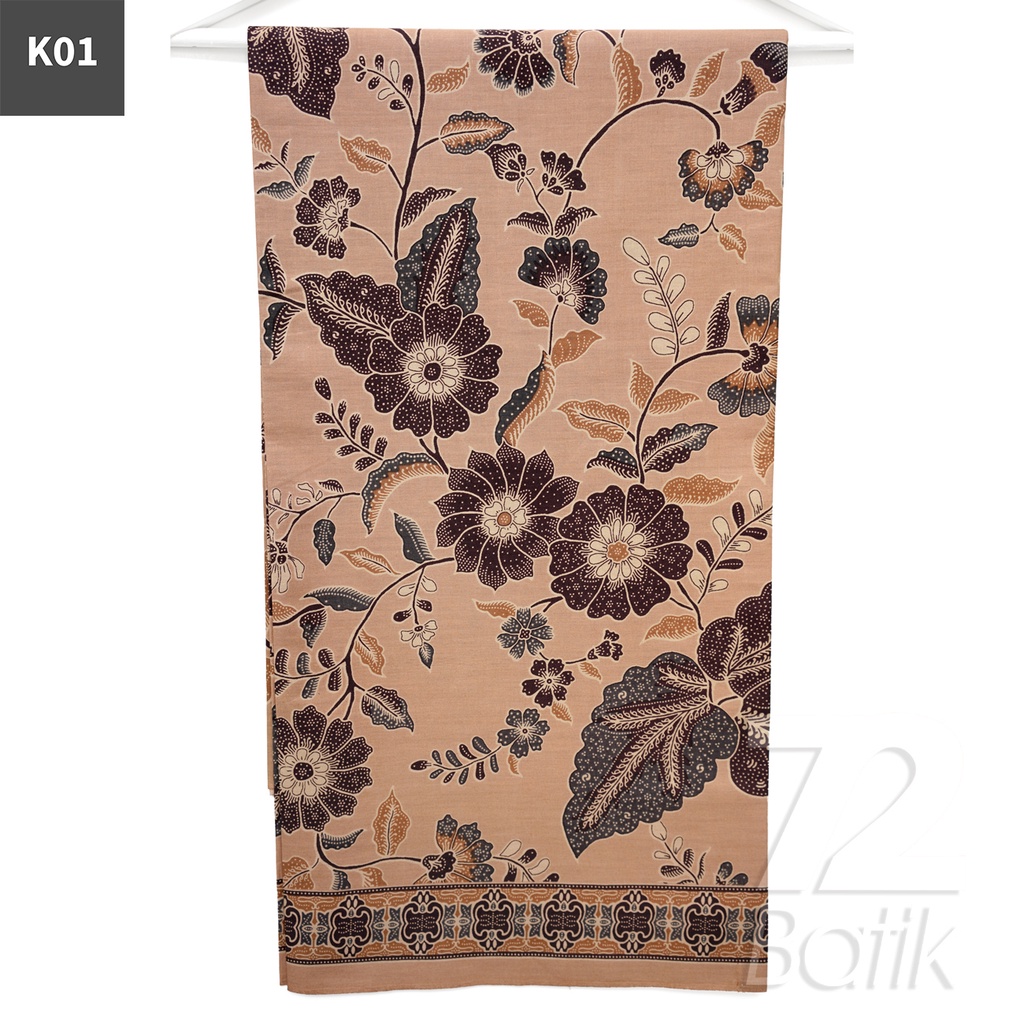 Jual KAIN BATIK PREMIUM Bahan Katun Motif Kembang Sari Warna Cream ...