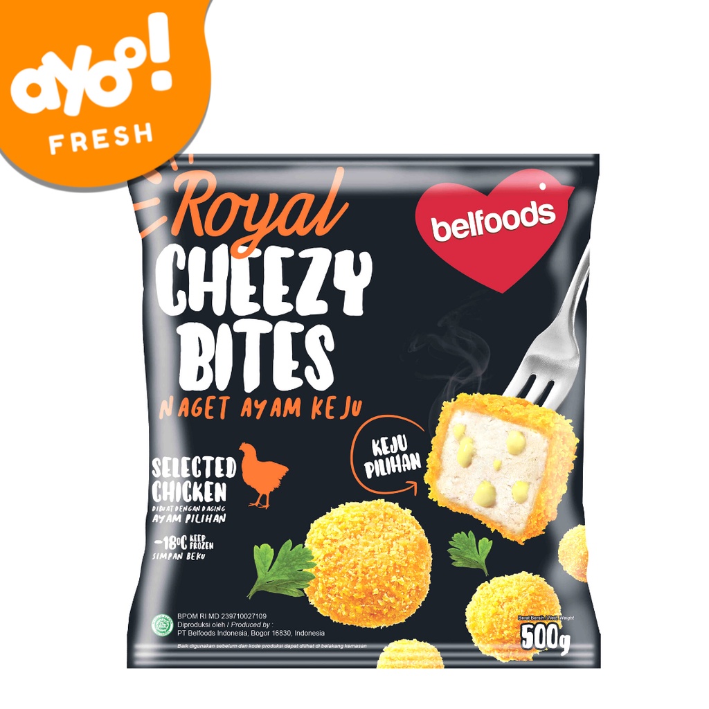 Jual Belfoods Royal Chicken Nugget Cheezy Bites 500 g Pack | Shopee ...