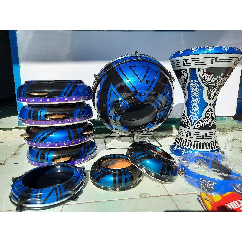 Jual HADROH MOTIF 1SET+DARBUKA 9IN FULSET | Shopee Indonesia