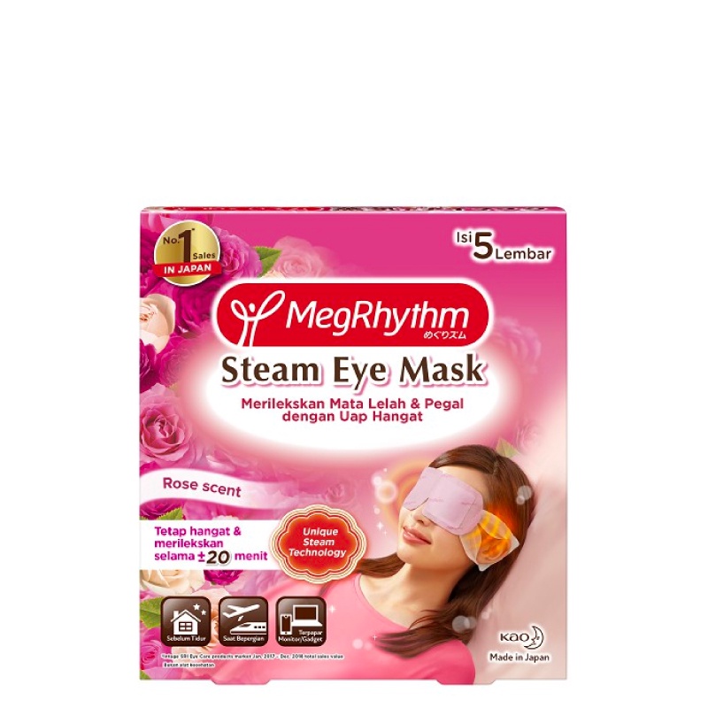 Jual Megrhythm Masker Mata Steam Eye Mask Rose Scent 5 pcs - Relaksasi ...