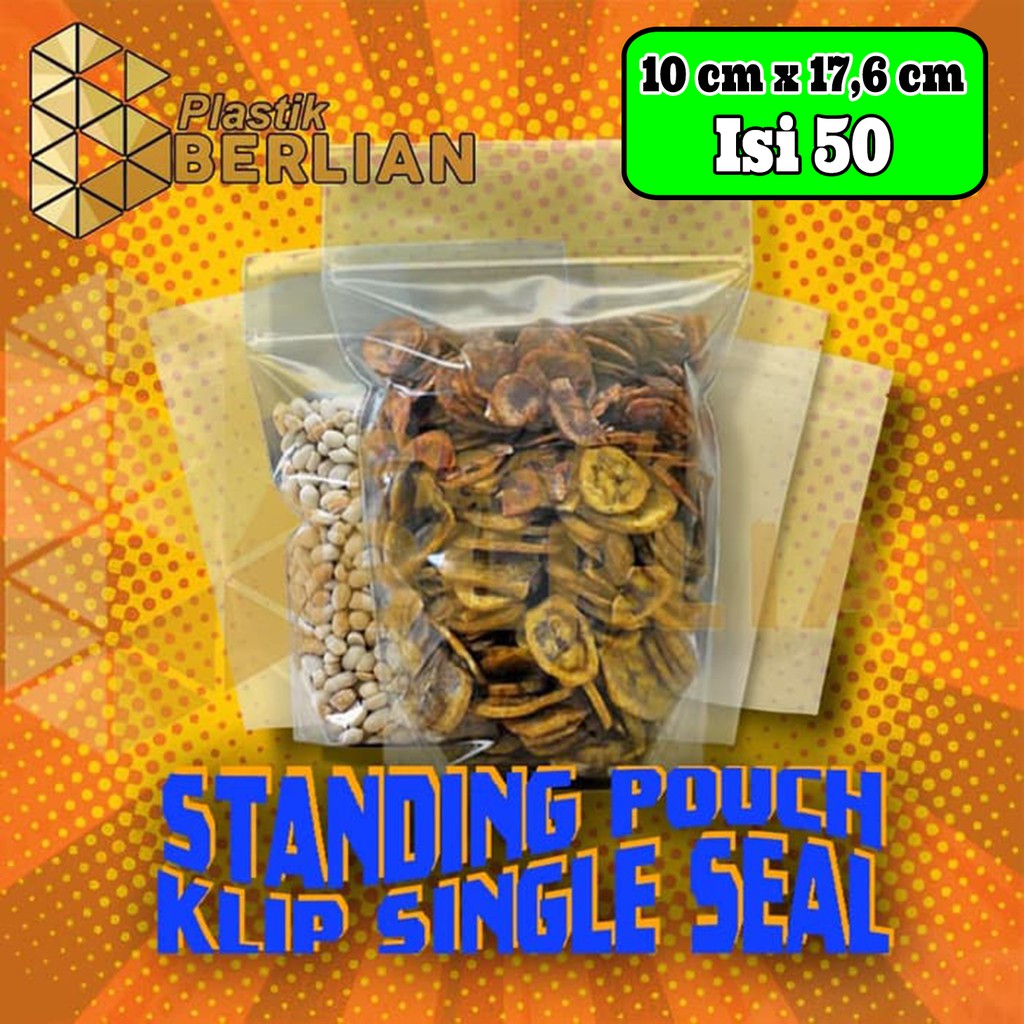 Jual Plastik Klip Kemasan Snack Standing Pouch Single Seal 10x17,6cm ...