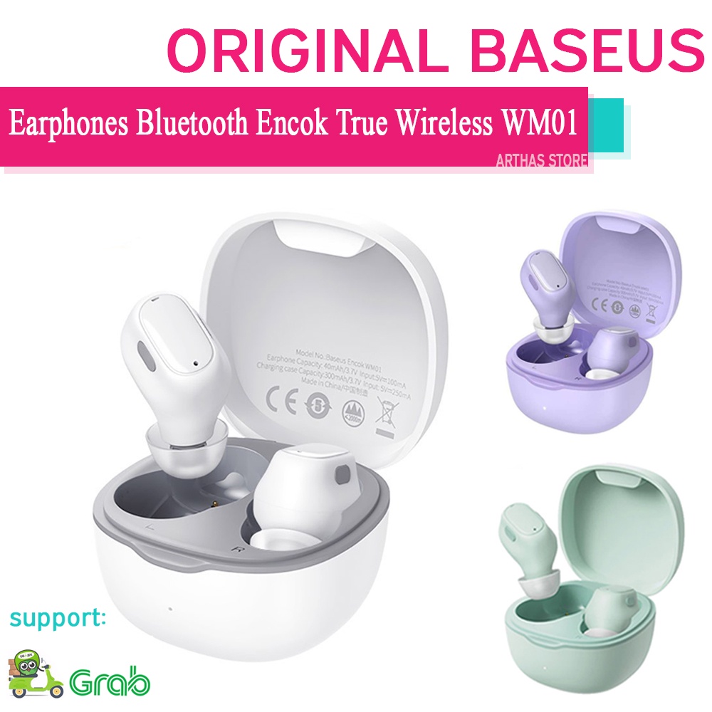 Jual Baseus Mini Earbuds Encok TWS WM01 Earphones True Wireless ...