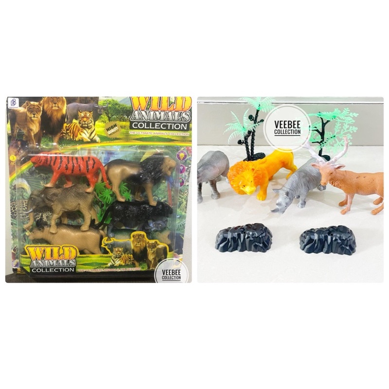 Jual Mainan anak hewan binatang plastik set Wild animal/ mainan edukasi ...