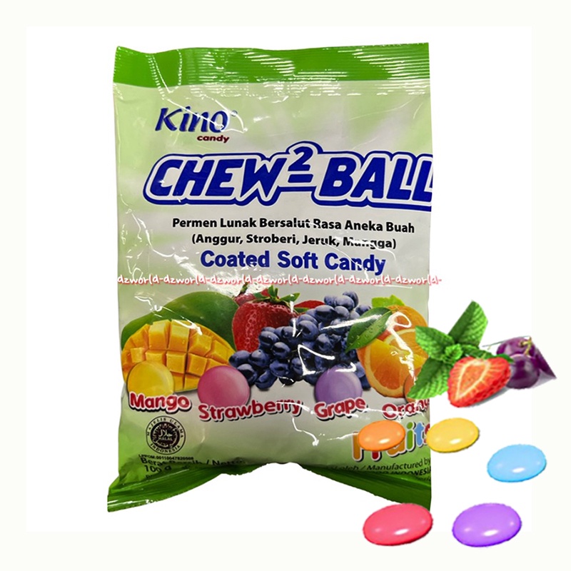 Jual Kino Candy Chew 2 Ball Fruits 100gr Permen Lunak Rasa Buah Anggur ...