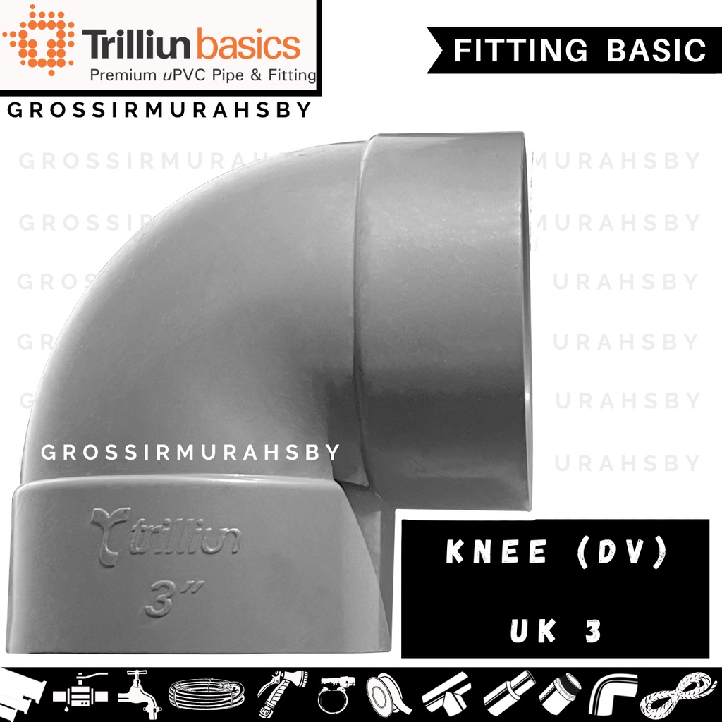 Jual KNEE PVC 3 INCHI TRILLIUN DV / ELBOW / KENI / L / KNIE 3" | Shopee ...