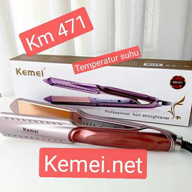 Jual Catokan Rambut Kemei KM 471 Catok Plat Gold temperatur suhu ionic | Shopee Indonesia