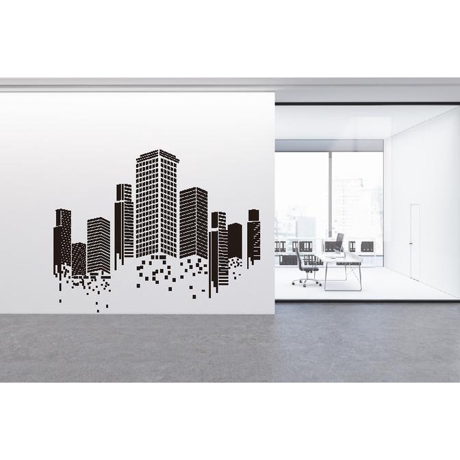 Jual Wall Stiker Bangunan Gedung Hiasan Dinding Sticker Kaca Quotes ...