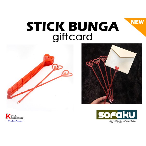 Jual Stick Bunga Kartu Ucapan (Flower Stick) Plastik - Merah Muda ...