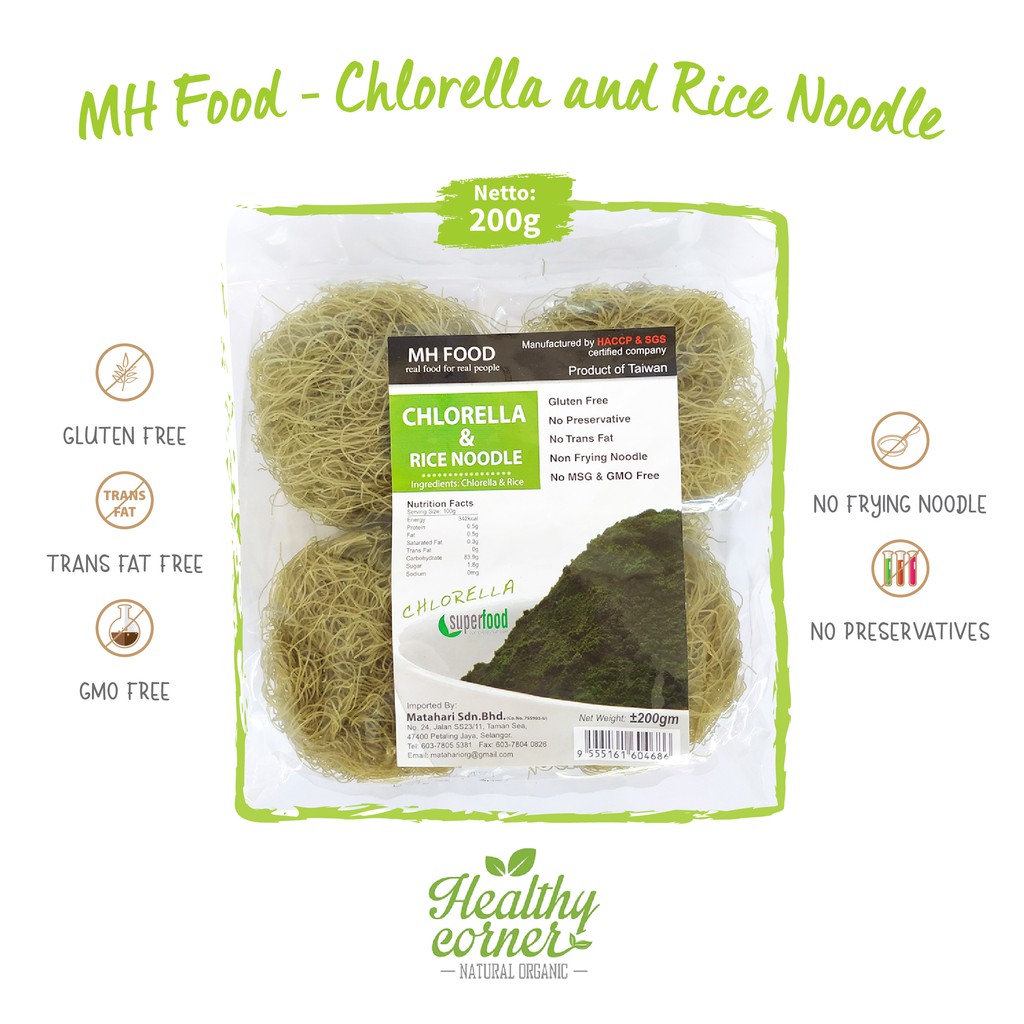 Jual Rice Noodle Chlorella Healthy Gluten Free ( Bihun Beras ) 200 gr ...