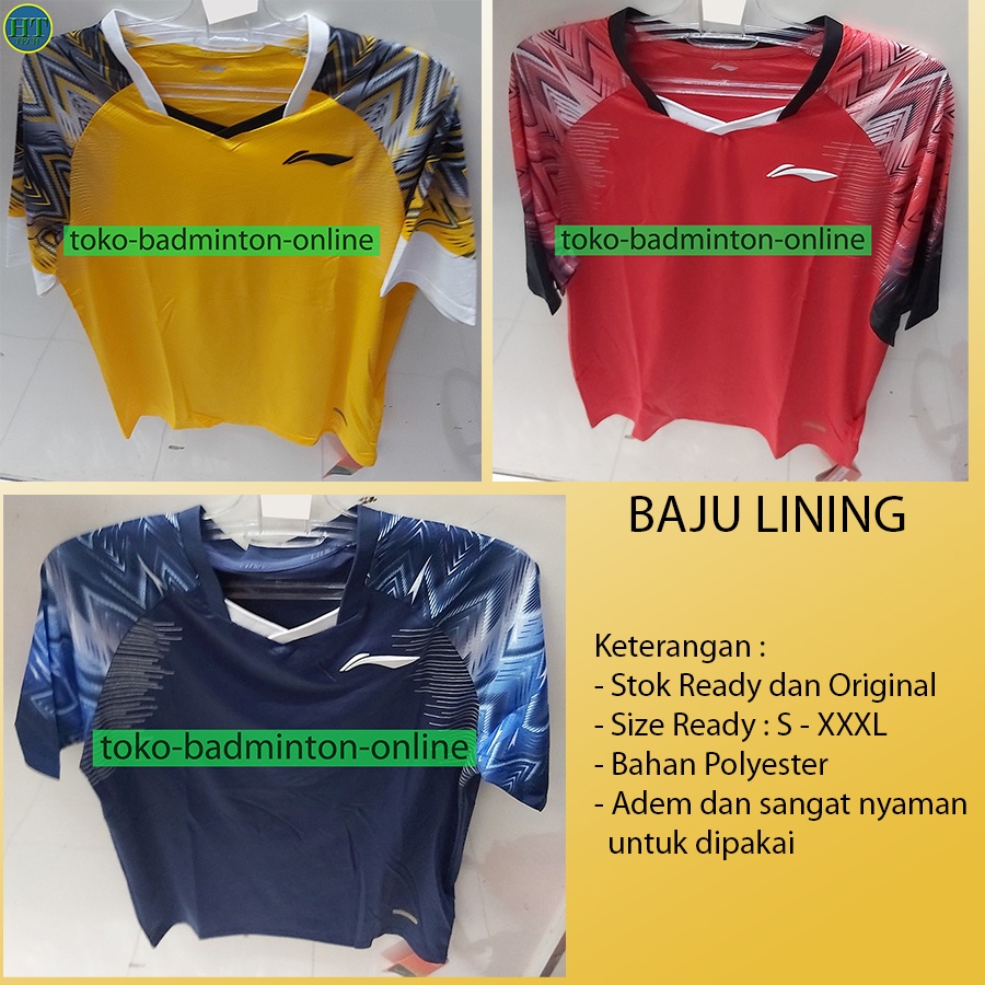 Jual BAJU BADMINTON BULUTANGKIS LINING LI-NING POLYESTER BARU DAN ...