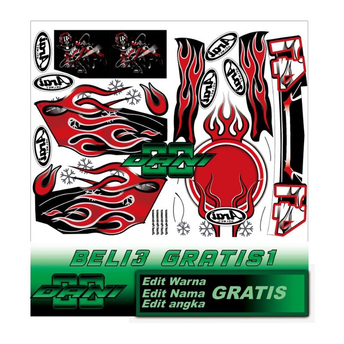 Jual water decal helm motif fire haga(BUKAN STIKER) | Shopee Indonesia