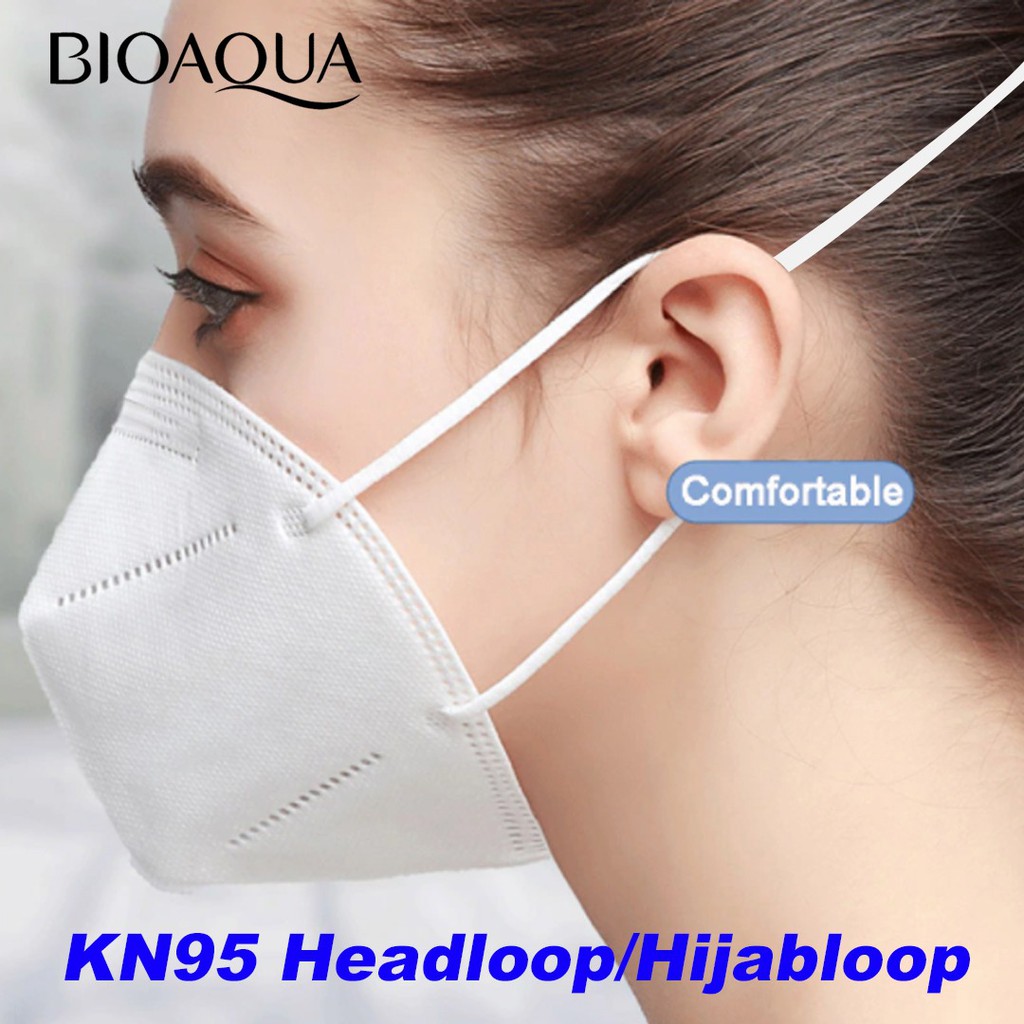 Jual BIOAQUA Masker KN95 HIJAB PUTIH Masker 5Ply Masker Respirator ...