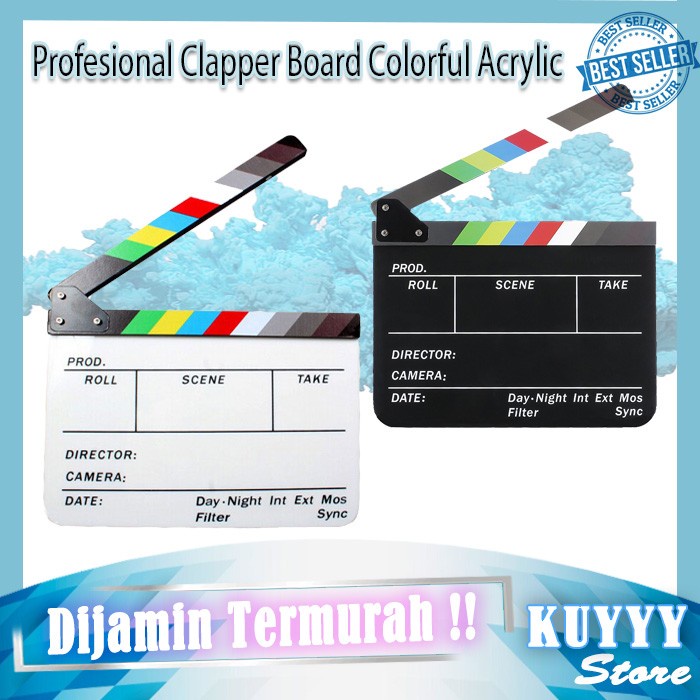 Jual Stok Terakhir Profesional Clapper Board Colorful Acrylic - White ...