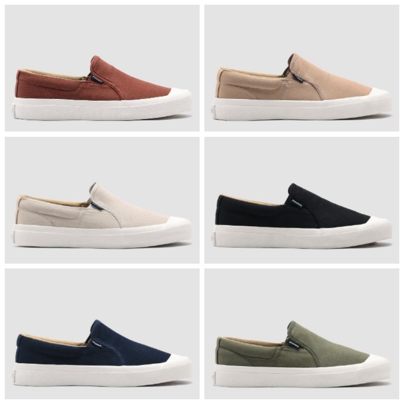 Jual Brodo Sneakers Vantage V2 Slip On Black Ws / Ivory / Camel / Navy ...