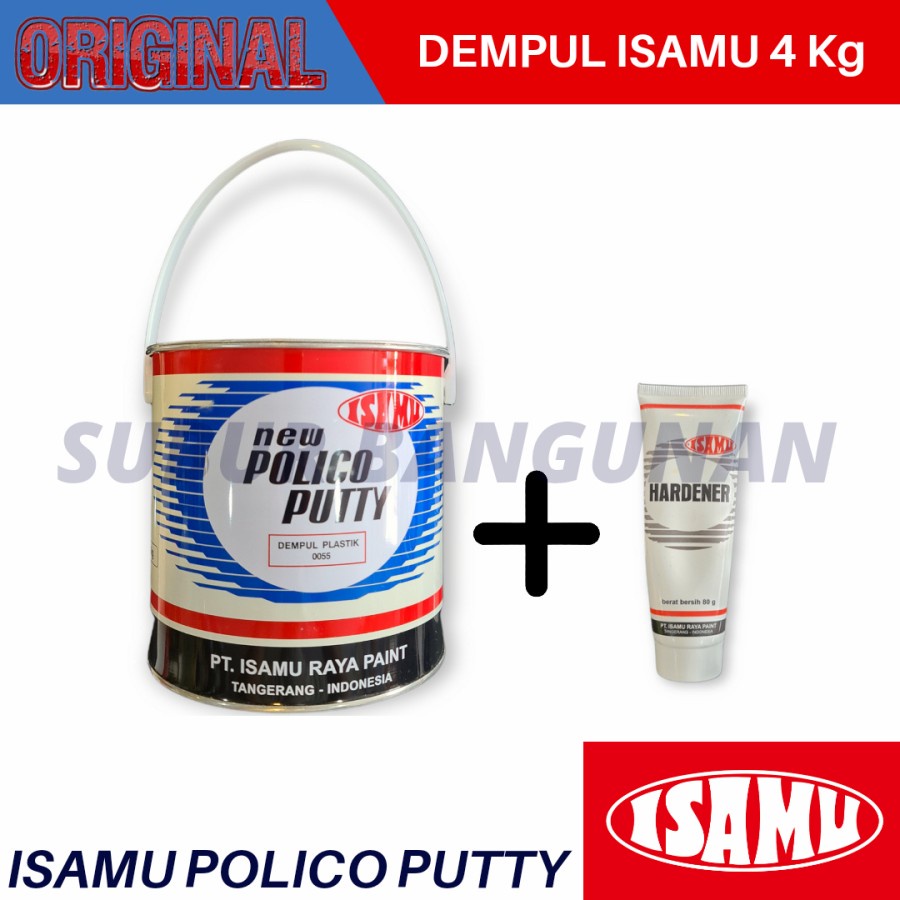 Jual Dempul Isamu Polico Putty 4 Kg / Dempul Plastik Kayu Besi 4 Kg ...